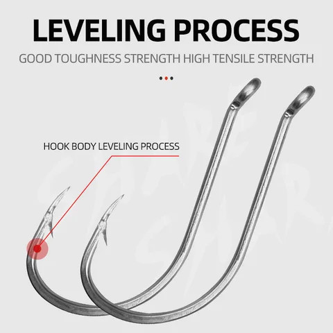 Buy 92554 Stainless Steel Fishing Hooks Long Shank Offset Circle ...