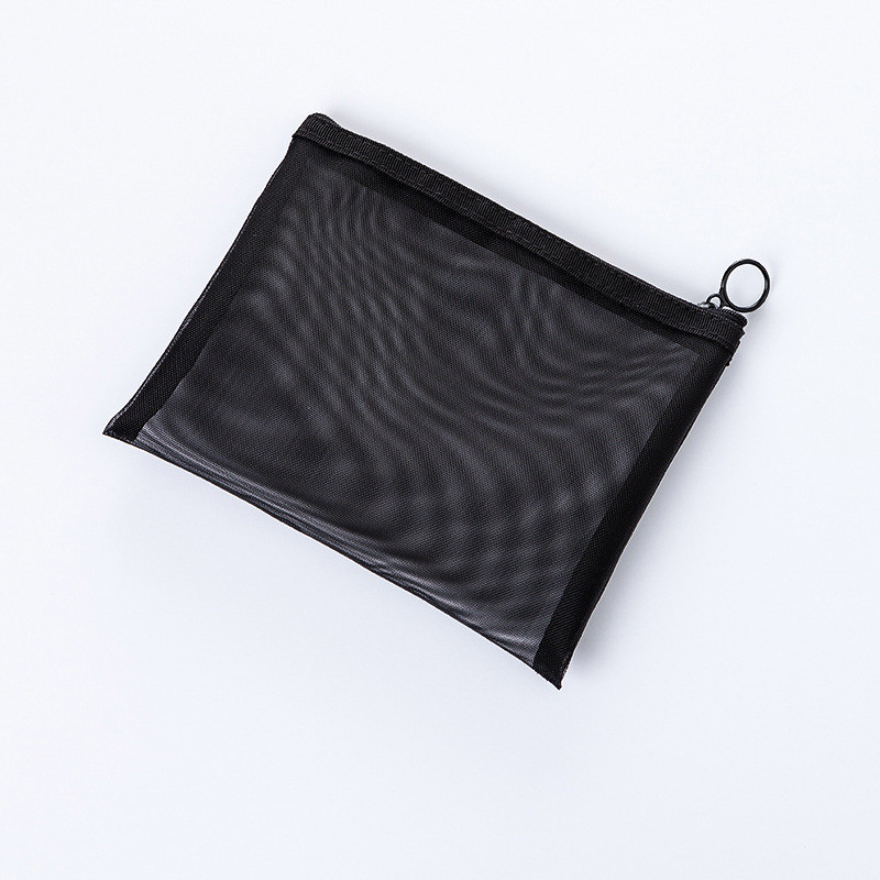 Buy Black Beauty Cosmetic Bag Clear Mesh Makeup Pouch Bag from Dongguan ...
