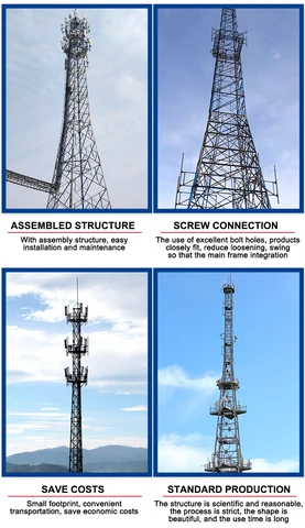 Buy Custom 5g Antenna Mast Steel Single-pipe Self-supporting Telecom ...