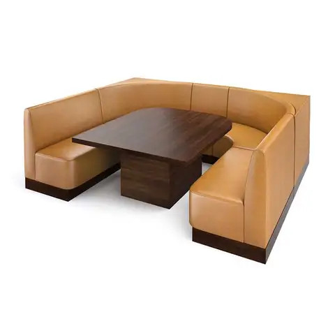 Buy Customizable Size Tufted Leather Restaurant Booth L U Shape Modern Booth Seating For Cafe ...