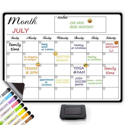 Buy Dry Erase Calendar Whiteboard Planning Magnetic Board Custom ...