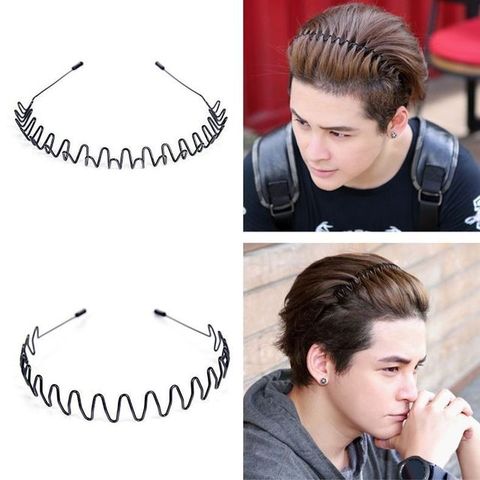 Buy Ds051 Black Unisex Slicked Back Elastic Headband Men Women Non Slip ...