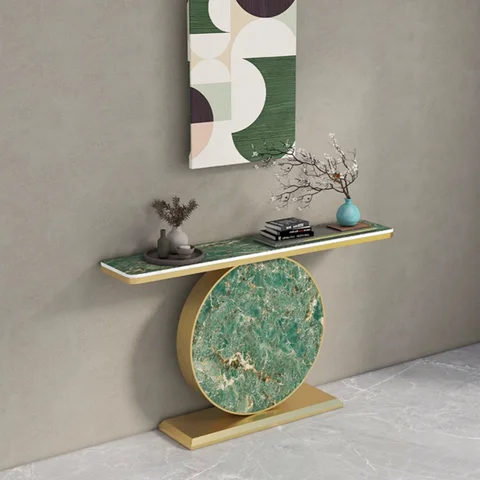 Buy Factory Directly Luxury Gold Trim Metal Entryway Table Marble Top ...