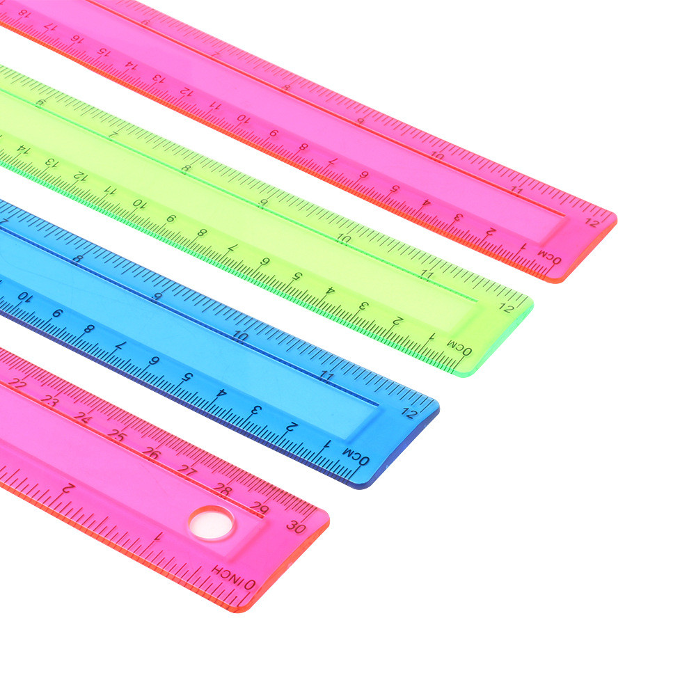Buy Fashion 30cm Scale Plastic Ruler Customizable 12inch Colorful ...