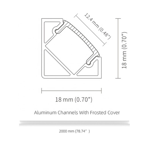 Buy Flexible Installation 45 Degree Corner Profile Aluminium Led Strip ...