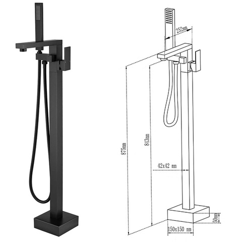 Buy Floor-standing Waterfall Bathtub Faucet, Brass Bathtub Shower ...