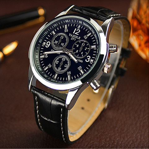 Buy Men Quartz Watches Fancy Blue Light Watch Men Male Business Clock ...