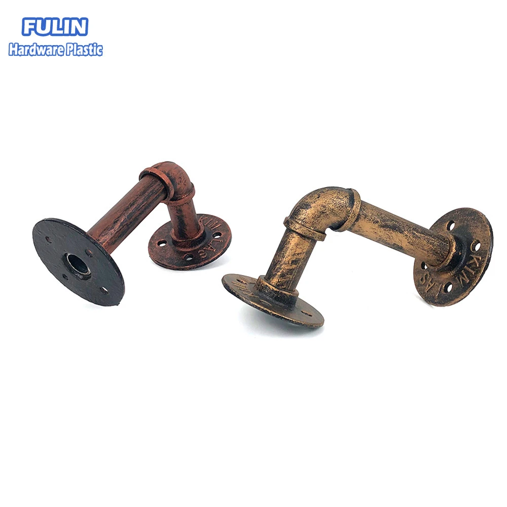 Buy Pipe Shelf Brackets Heavy Duty Rustic Pipe Shelving Brackets For ...