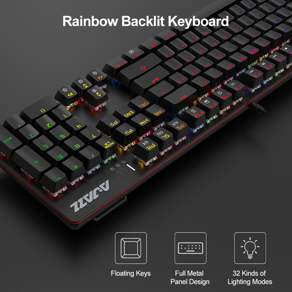 Buy Usb Wired Rgb Mechanical Keyboard Metal Panel Full Anti-ghosting ...