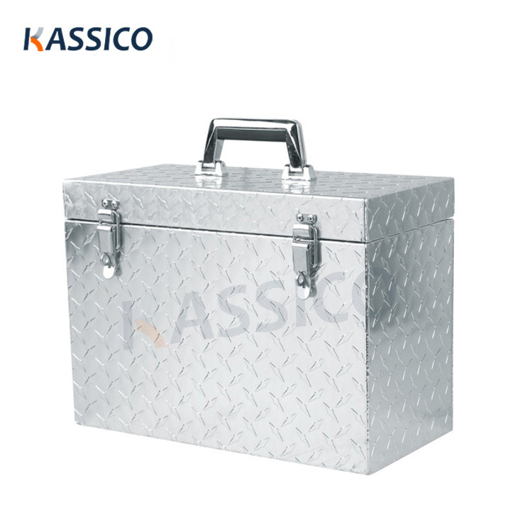 Buy Waterproof Metal Toolbox Aluminum Pickup Portable Tool Storage Box ...