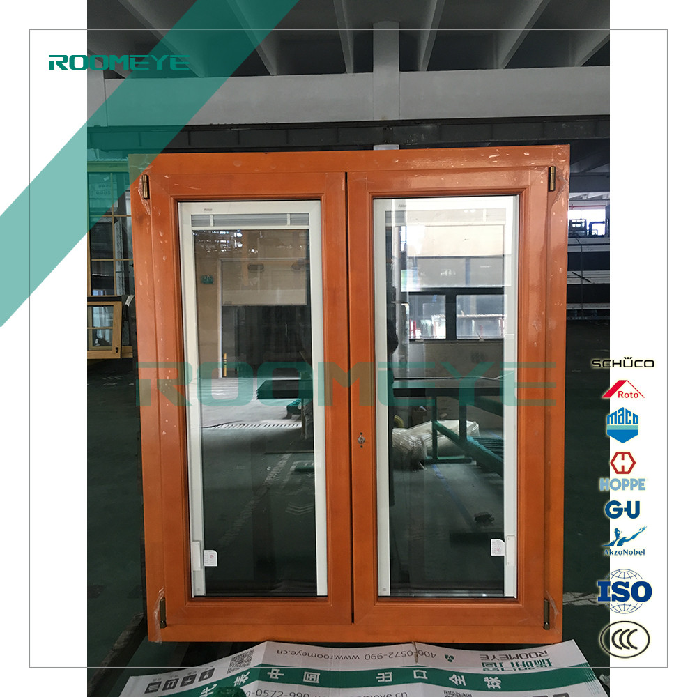 Buy Wood Clad Aluminum Corner Window With Inbuilt Blinds from ZHEJIANG ...