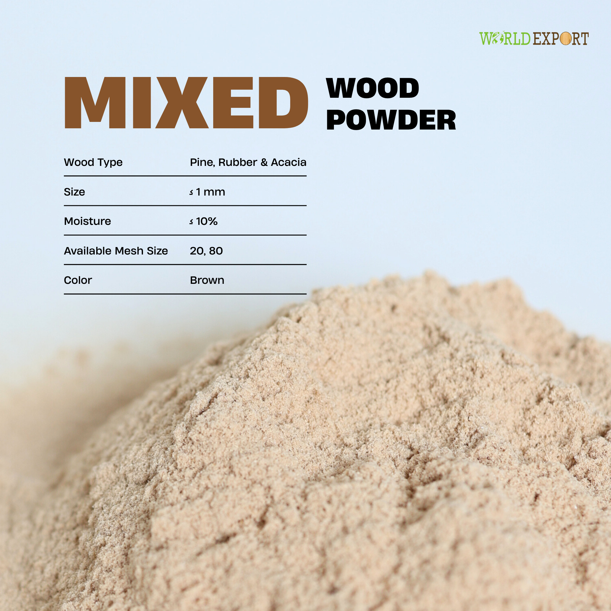 Buy Mixed Wood Powder from World Export Vietnam, Vietnam | Tradewheel.com