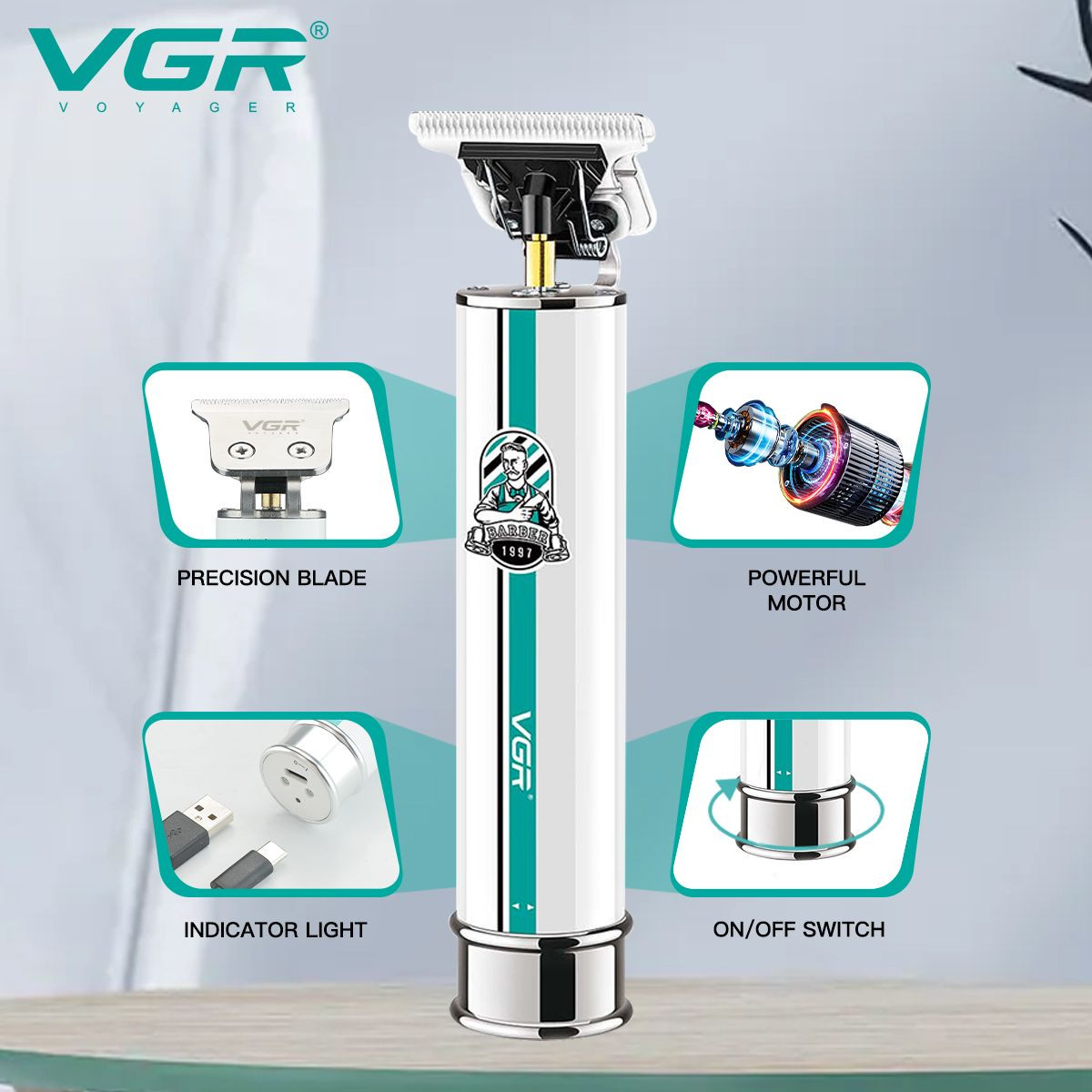 Buy Vgr V-079 T-blade Barber Machines Hair Trimmer Professional ...