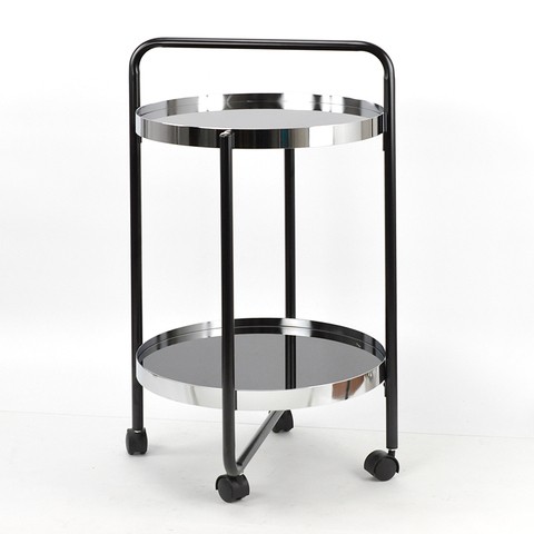Buy 2-tier Oval Tube X Shape Glass Serving Design Trolley from TOP ...
