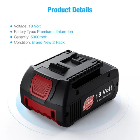 Buy 4000mah Replacement 5000mah 18v Power Tool Lithium Ion Rechargeable Batteries Pack For Bosch ...