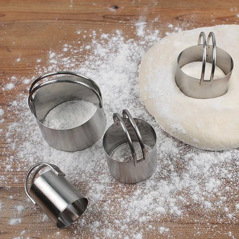 Buy 5 Pieces Stainless Steel Round Cake Molds Cutters In Graduated ...