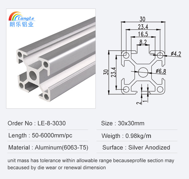 Buy Black Anodized 3030 Industrial Aluminium Profiles Frame Material ...