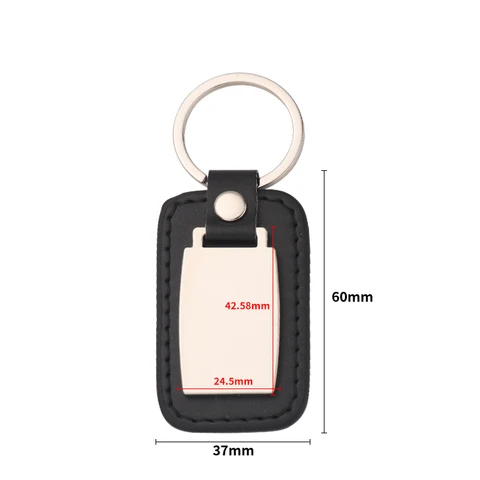 Buy Blank Can Be Laser Embossed Logo Leather Keychain Metal Custom ...