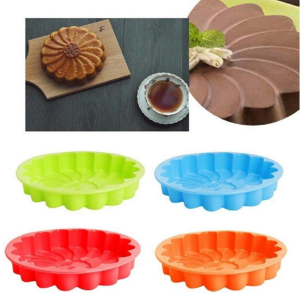 Buy Flower Shape Silicone Cake Bread Pie Flan Tart Molds Large Round ...