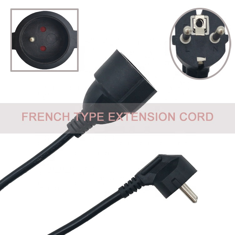 Buy French Plug 2m 3m 5m 10m Optional Power Extension Cord Power Cable ...