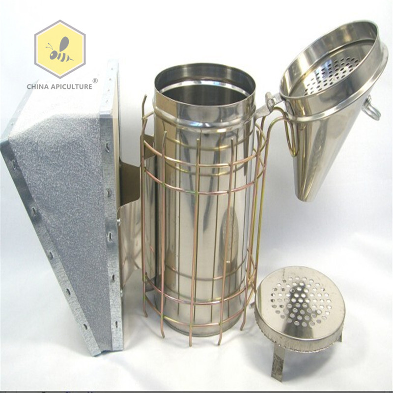 Buy Galvanized Steel Bee Smoker With Leather Blow Box Beekeeping ...
