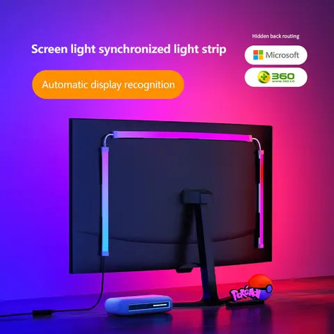 Buy Gaming Room Decoration Rgb Color Changing Computer Display Monitor ...