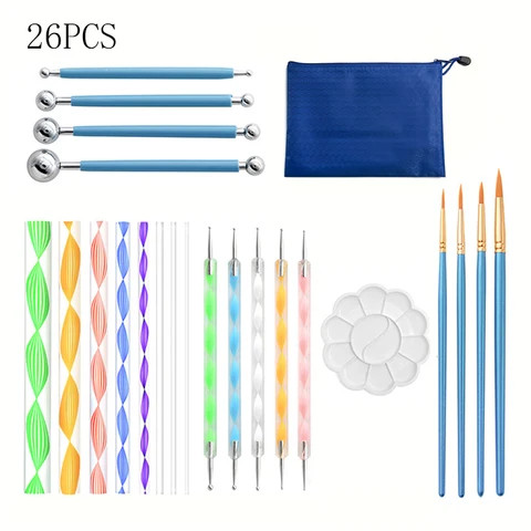 Buy Mandala Tool 26-pcs Creative Rock Graffiti Acrylic Stick Dot Drill ...
