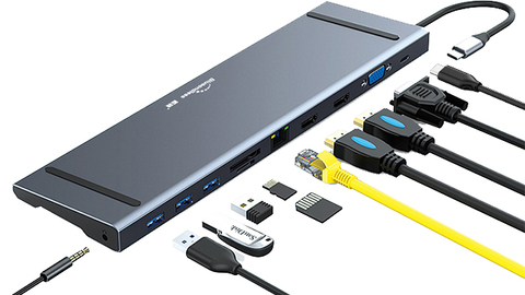 Buy Multi Port 11 In 1 Docking Station Dual Monitor Hub Network Type C ...