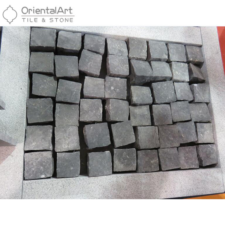 Buy Natural Stone Grey Flamed Granite Mesh Paving Stone Cobblestone ...