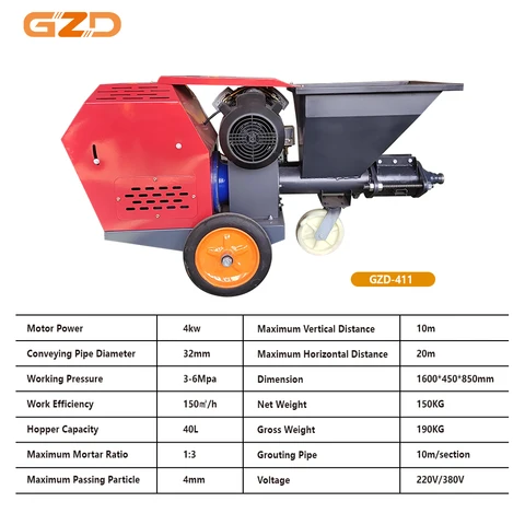 Buy Pneumatic Motor Concrete Mortar Sprayer Electric Spray Plaster ...