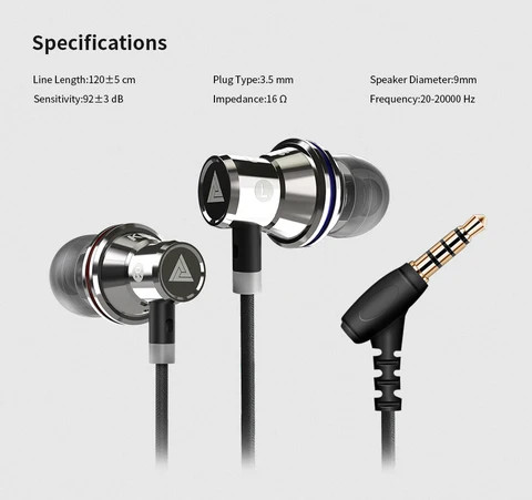 Buy Qkz Kd3 New Electroplated Copper Double Moving Ring Earphones In ...