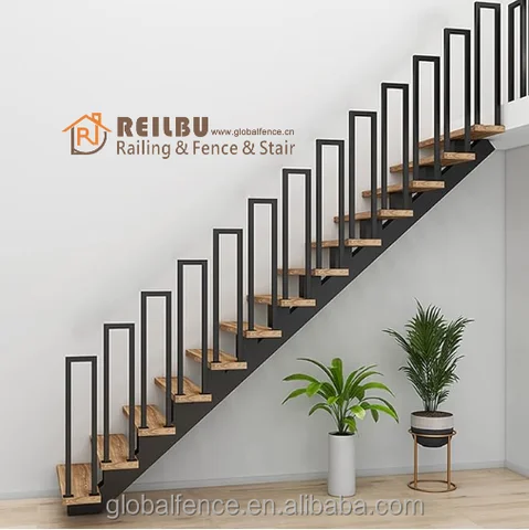 Buy Reilbu Industrial U-shaped Stair Handrail Stairs Railing Metal ...