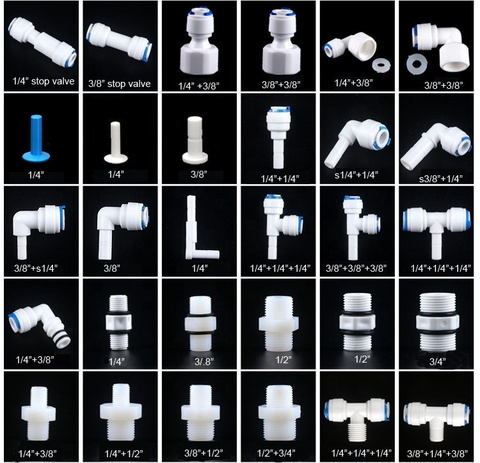 Buy Reverse Osmosis Ro Water System Fitting 1/4" 3/8" Inch 8mm Od Hose ...