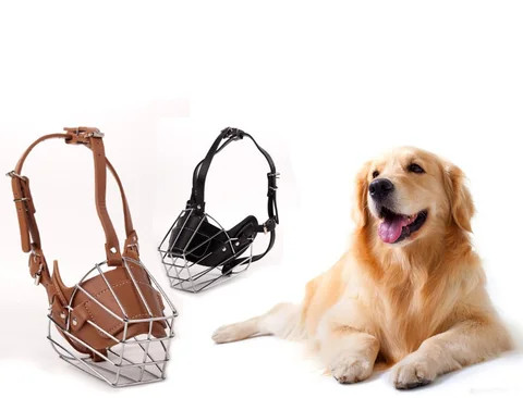 Buy Steel Cage Style Dog Basket Wire Muzzle Protective Snout Cover ...