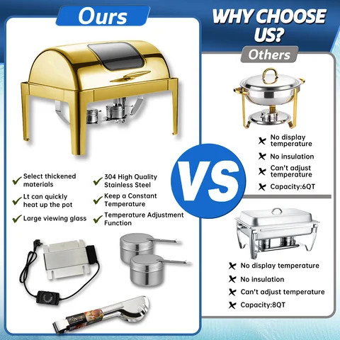 Buy Yitian Factory Customize Roll Top Chaffing Dishes Wedding Party Luxury Buffet Set Catering ...