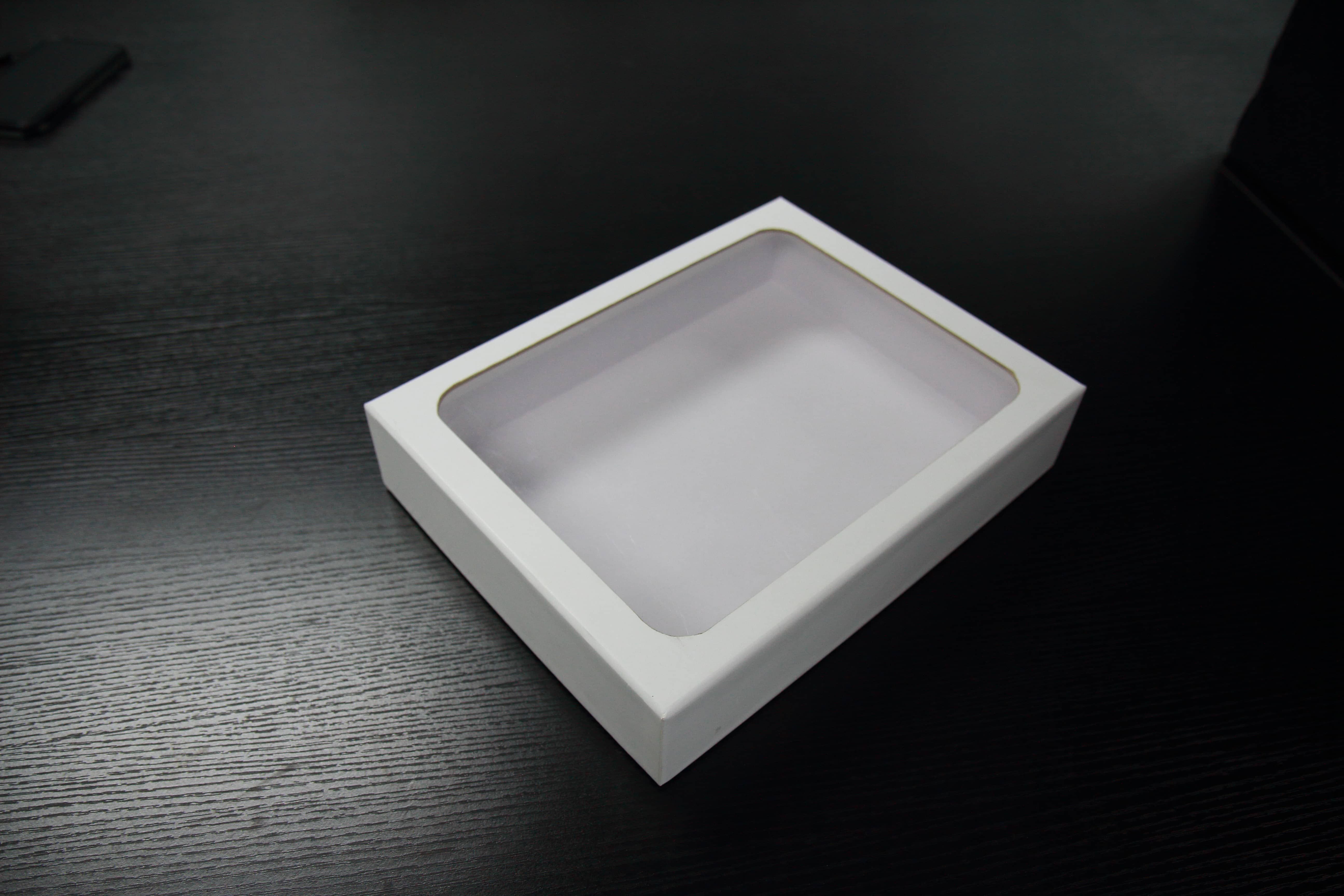 Buy Custom Logo Transparent Lid Paper Boxes With Clear Window For Scarf ...