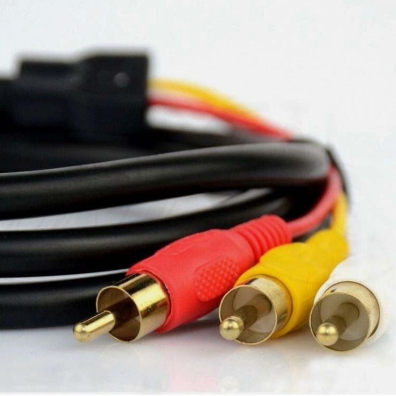 Buy Vga Hd15 To 3 Rca 3rca Rgb Component Video Cable Pc Lead Tv Cord 1 ...