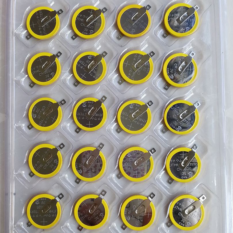 Buy Smd Cr2025 3v Lithium Button Battery With Pins/tabs, Horizontal ...