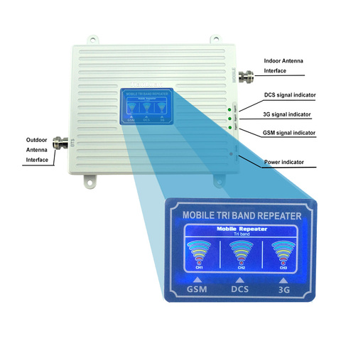 Buy 2g 3g 4g Tri Band Cellphone Signal Repeater Lte Network Mobile ...