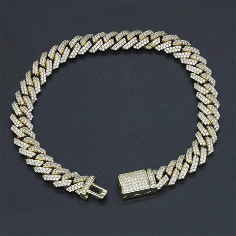 Buy Box Lock 9mm Iced Out Vvs D Color Moissanite Cuban Chain 925 ...