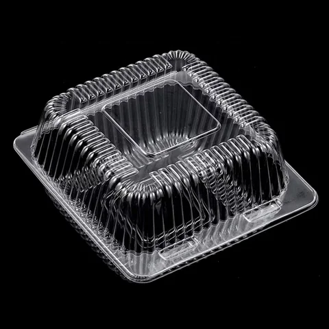 Buy Clear Thickening Plastic Hinged Takeout Containers Disposable Clamshell Food Cake Containers ...