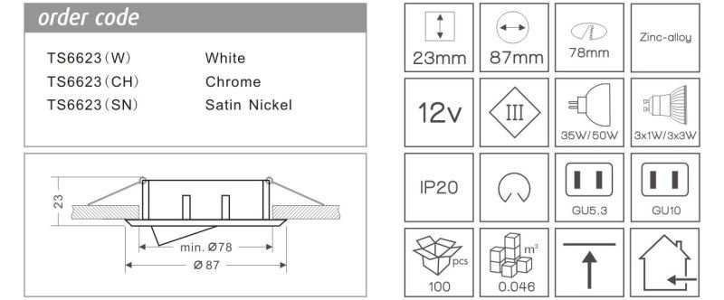 Buy Commercial Recessed Rectangle Adjustable Grid Ceiling Downlight ...