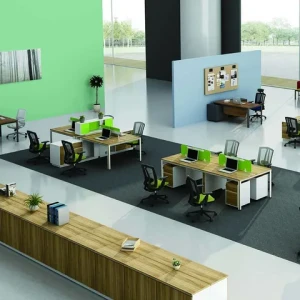 Buy Cubicle Workstation Staff Desk With Partition 4 Seat Office ...