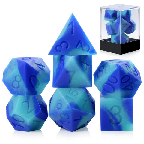 Buy Custom Dnd Rubber Dice Set D4 D6 D8 D10 D12 D20 D% Silicone Dice ...