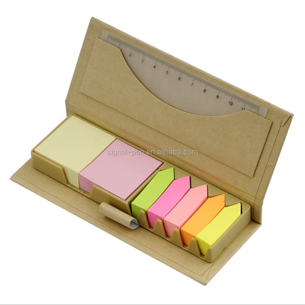Buy Custom Kraft Paper Cover Sticky Note Set With Ruler For School And ...