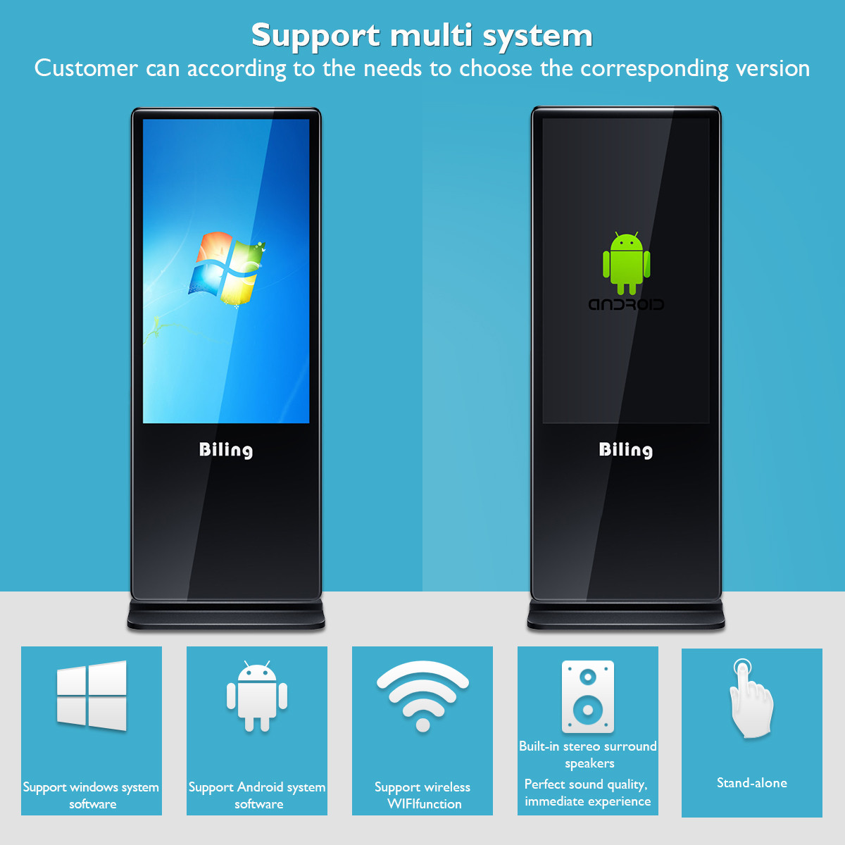 Buy Dual Screen 13inches Interactive Kiosk Stand Outdoor Enclosure ...