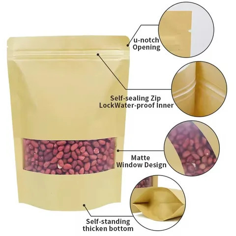 Buy Free Sample Drink Pouch With Straw All Sizes Eco White Kraft Paper ...