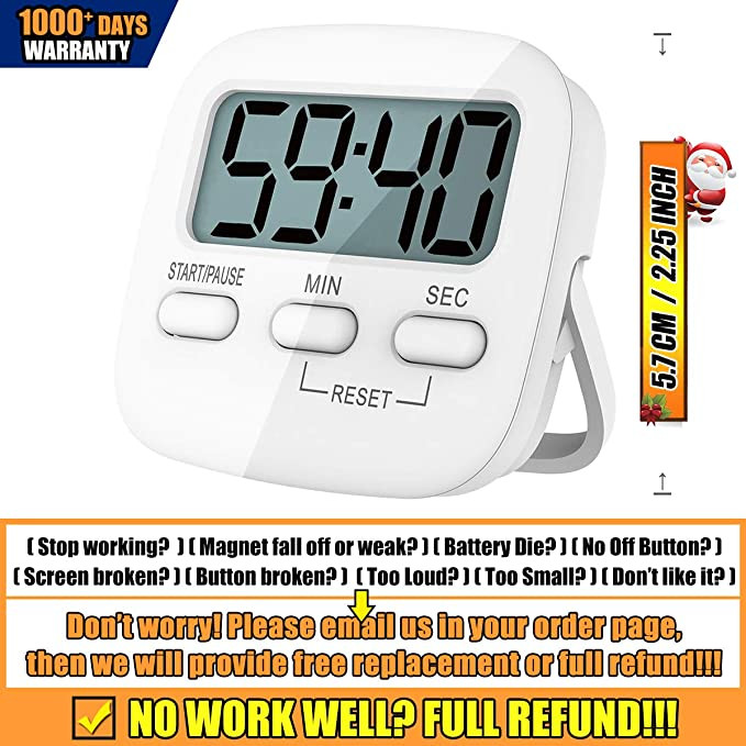 Buy Kitchen Timer, 2 Pack Digital Kitchen Timers [ 2021 Version ...