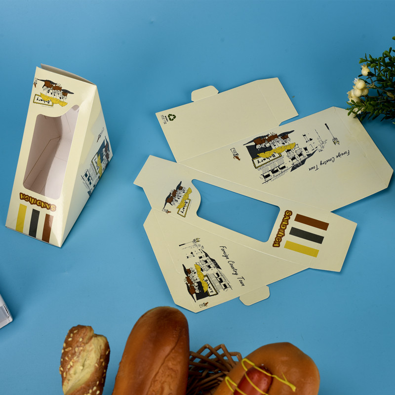 Buy Kw205 Disposable Paper Triangle Sandwich Box Packaging Box Kraft ...