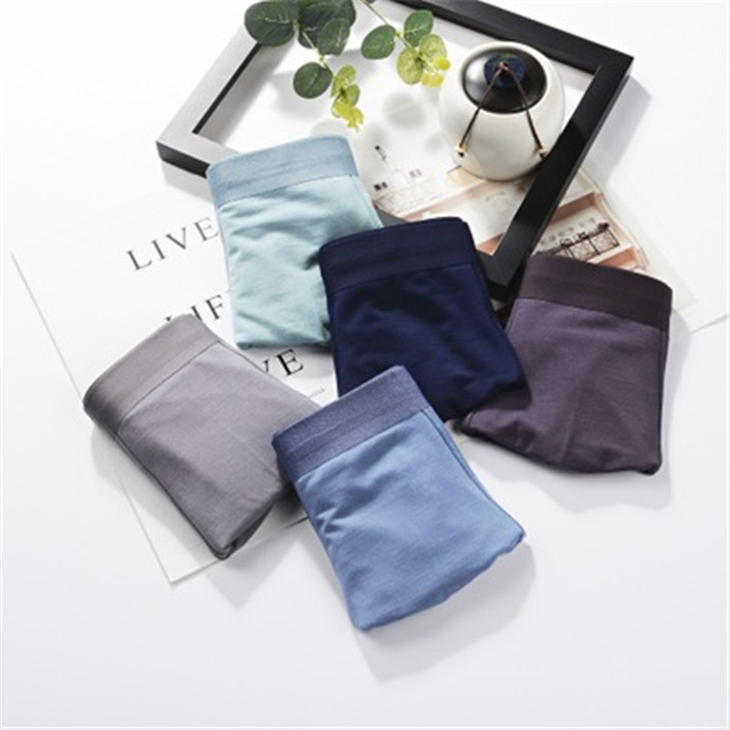 Buy Mens Solid Color Modal Boxer Briefs 60 Modal Seamless Underwear ...
